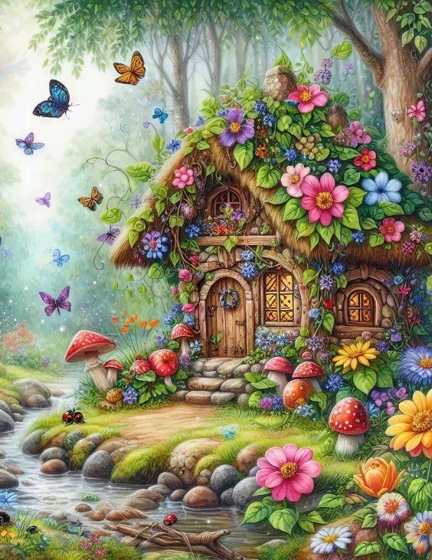 Paint by Numbers Kit House In The Forest – diyartpaint